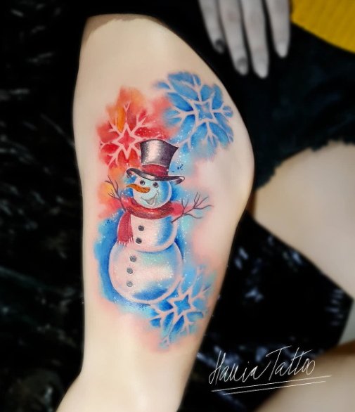 26 Cute Snowman Tattoo Designs for Winter - Tattoo Twist