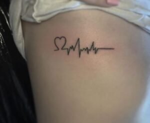 Life Goes On Tattoo With Heartbeat