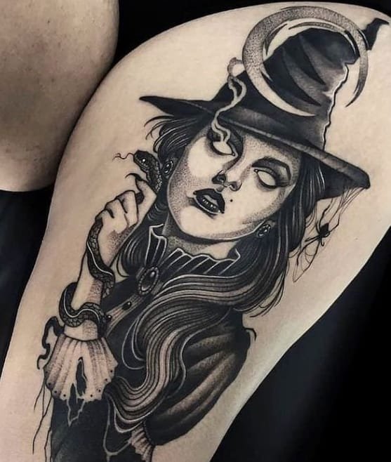 60 Mind-blowing Witch Tattoo Ideas You Need to Check Out! - Tattoo Twist